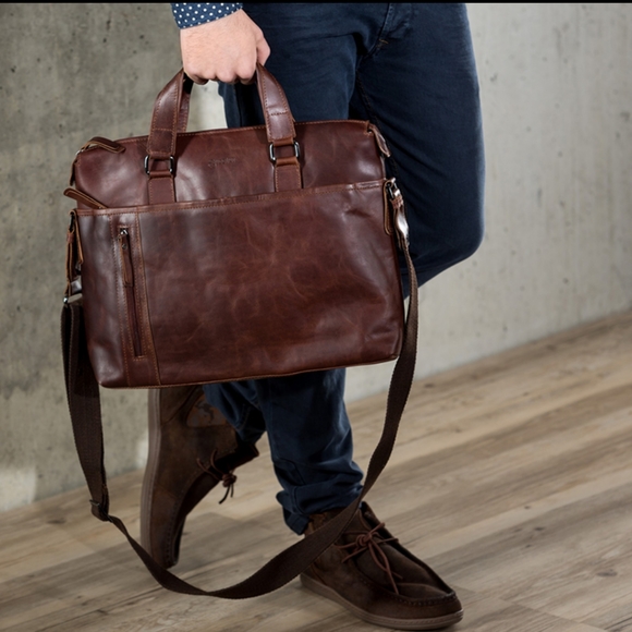 Baccini | Bags | Guc Baccini Leandro Genuine Italian Leather Laptop Bag ...